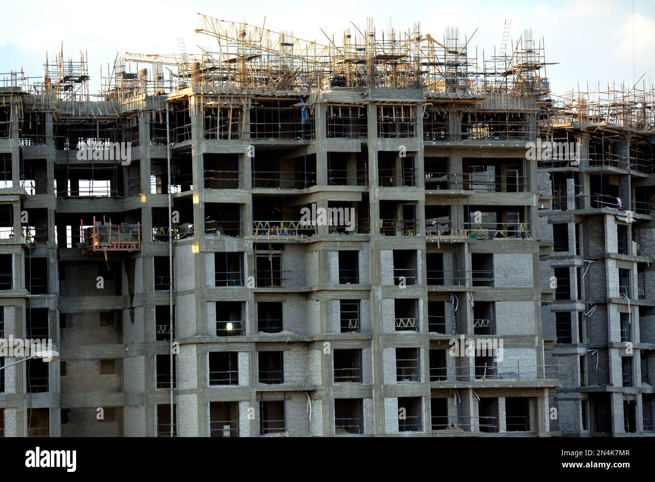 Giza, Egypt, February 4 2023: A construction site of new high rise in ...