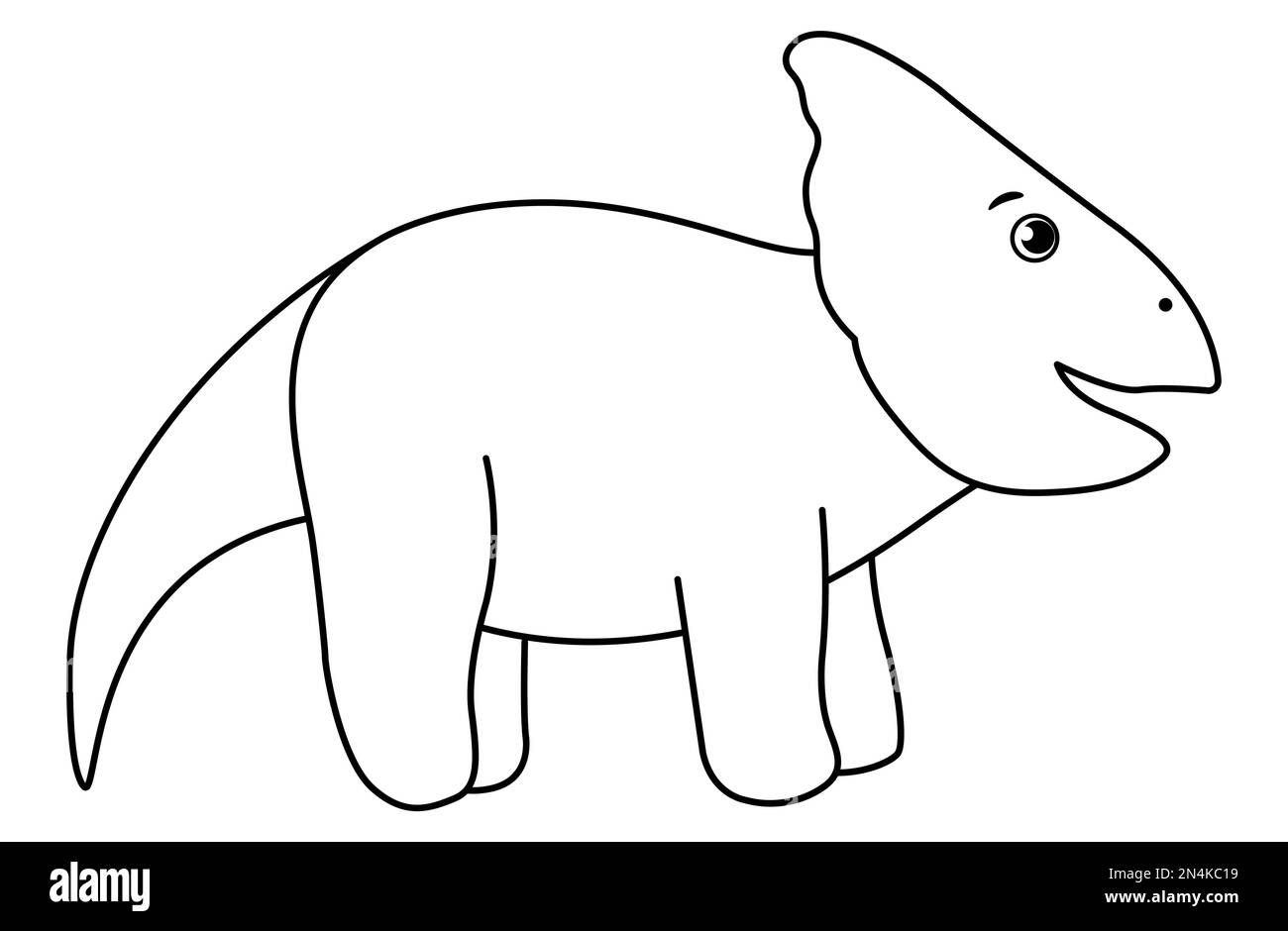 Vector cute dinosaur line icon isolated on white background. Funny ...