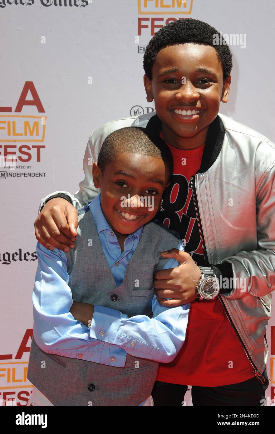 Kaleel Harris, at left, and Curtis Harris arrive at The Los Angeles ...