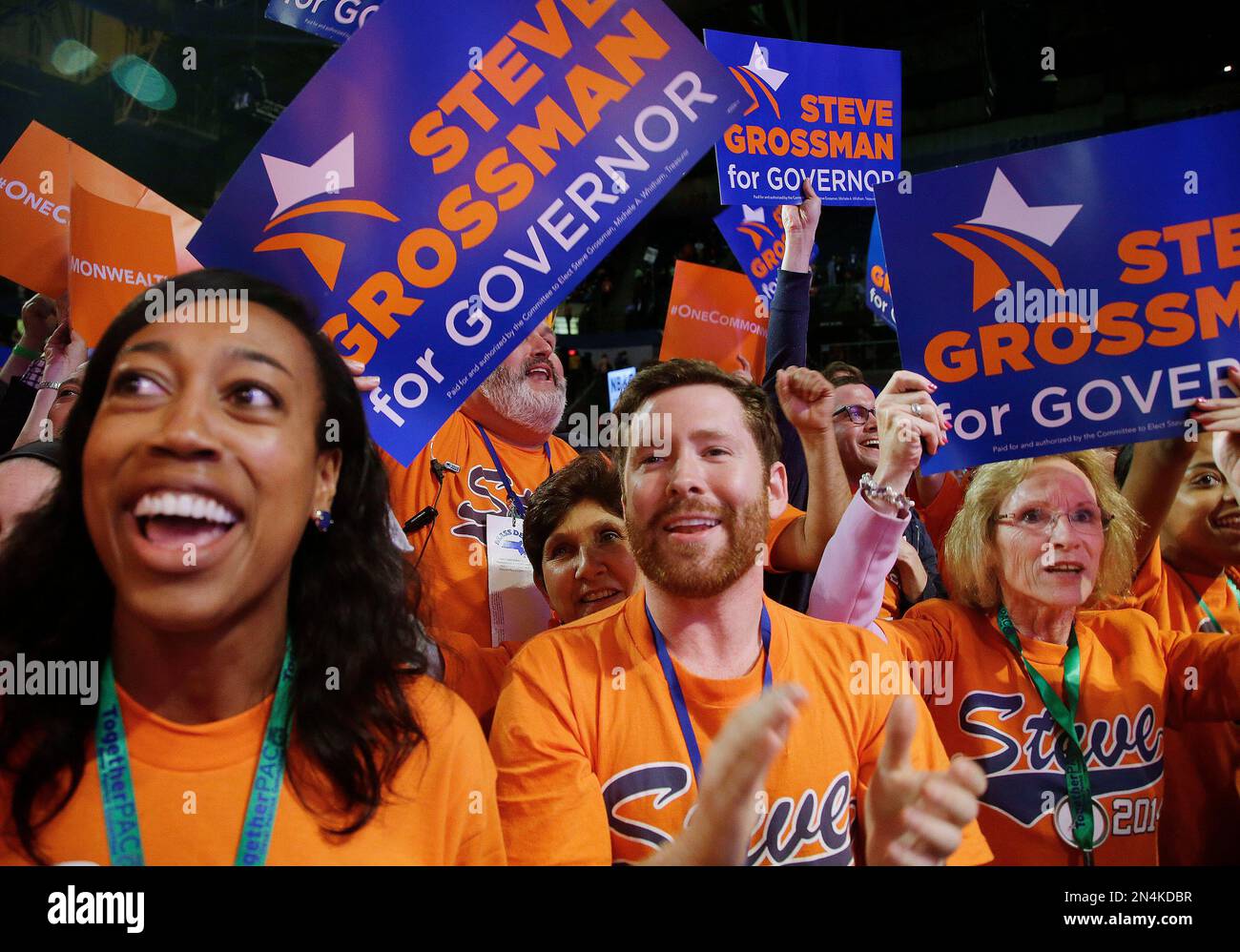 Amanda Bailey, left, and Devin McAndrew Griner cheer in support of ...