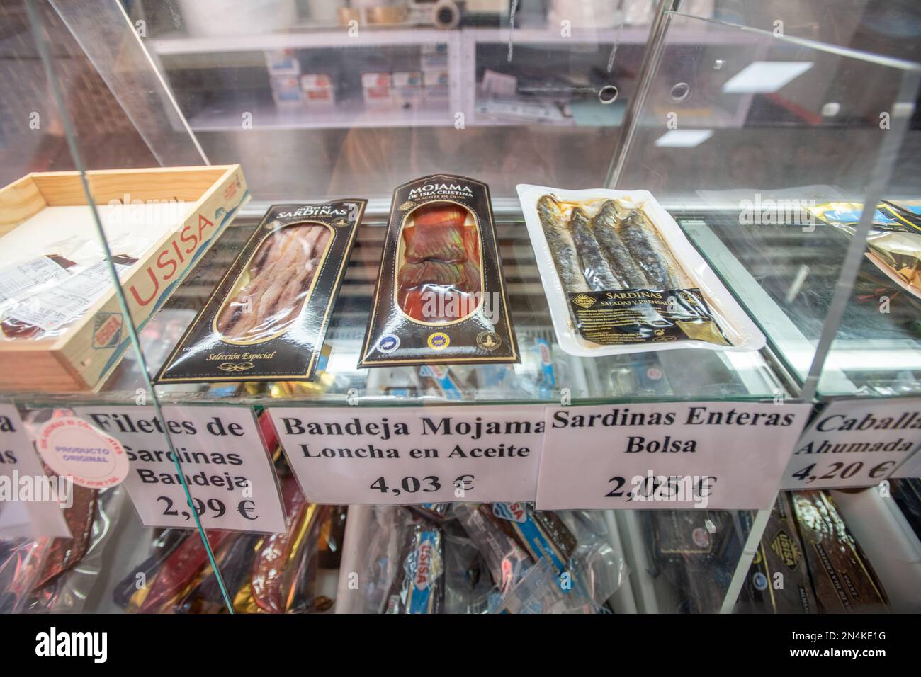 Examples of cured fish delicacies, Fish canning factory (USISA), Isla ...