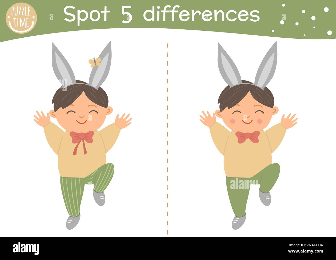 Easter find differences game for children. Holiday activity page with ...