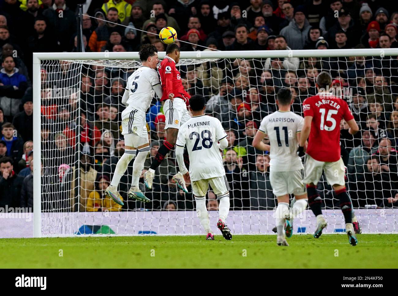 Manchester United's Marcus Rashford scores their side's first goal of ...