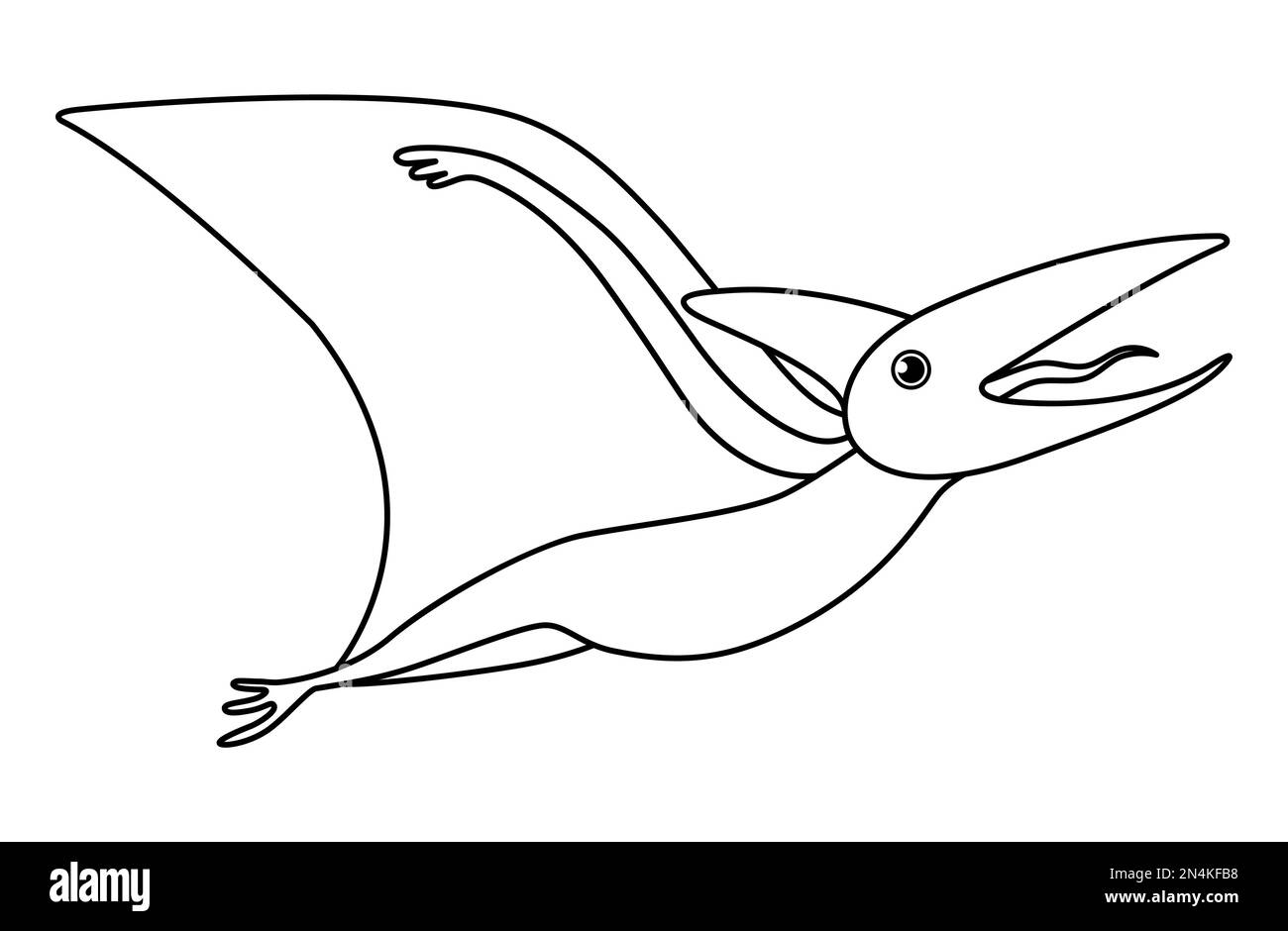 Vector cute dinosaur line icon isolated on white background. Funny ...