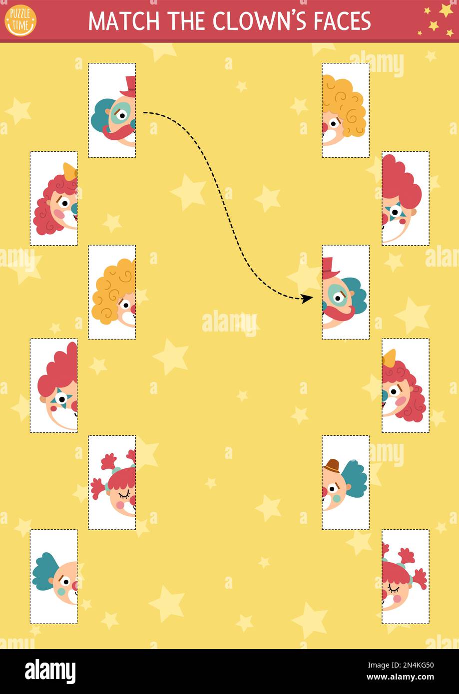 Circus connect the halves worksheet. Matching game for preschool ...
