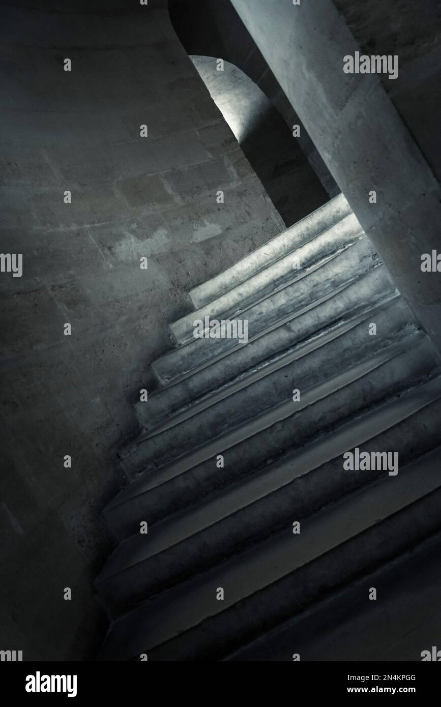 Stairs in the Crypt in the Panthéon, a Neoclassical monument that is ...