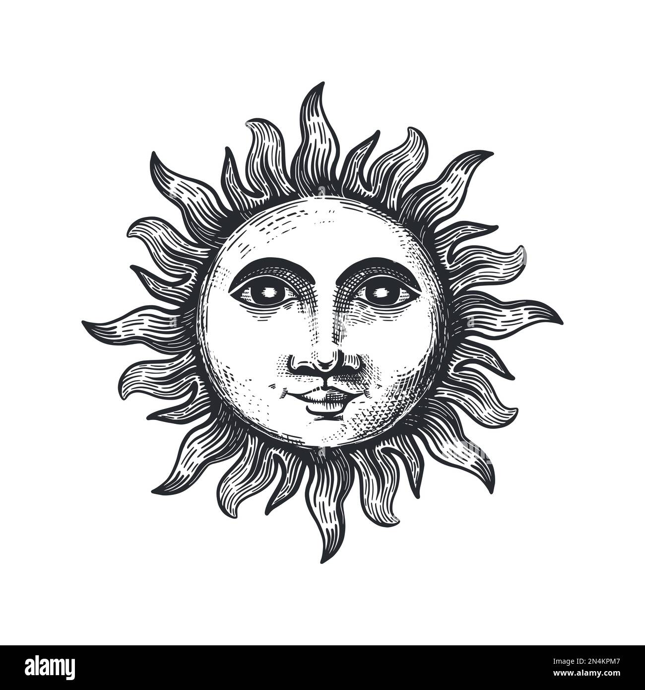 Sun hand drawing in vintage style Stock Vector Image & Art - Alamy