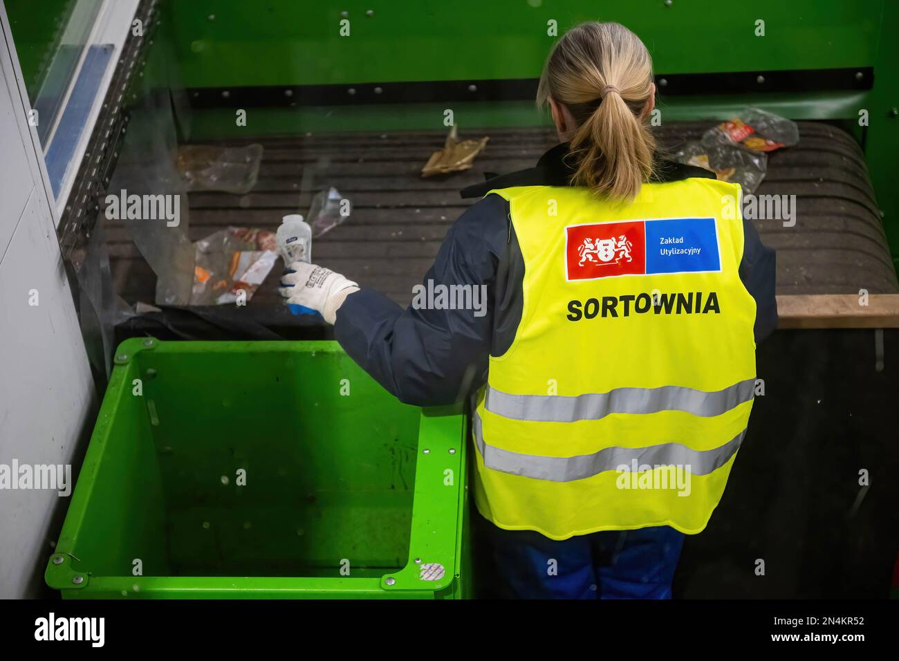 A sorting worker seen inspecting a sorting line at the modernized waste ...