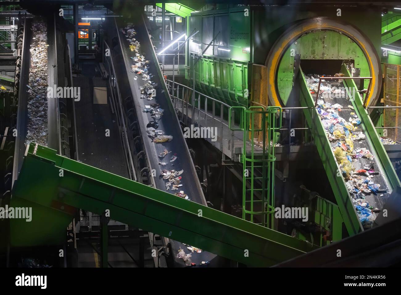 Sorting lines are seen in operation at the modernized waste sorting ...