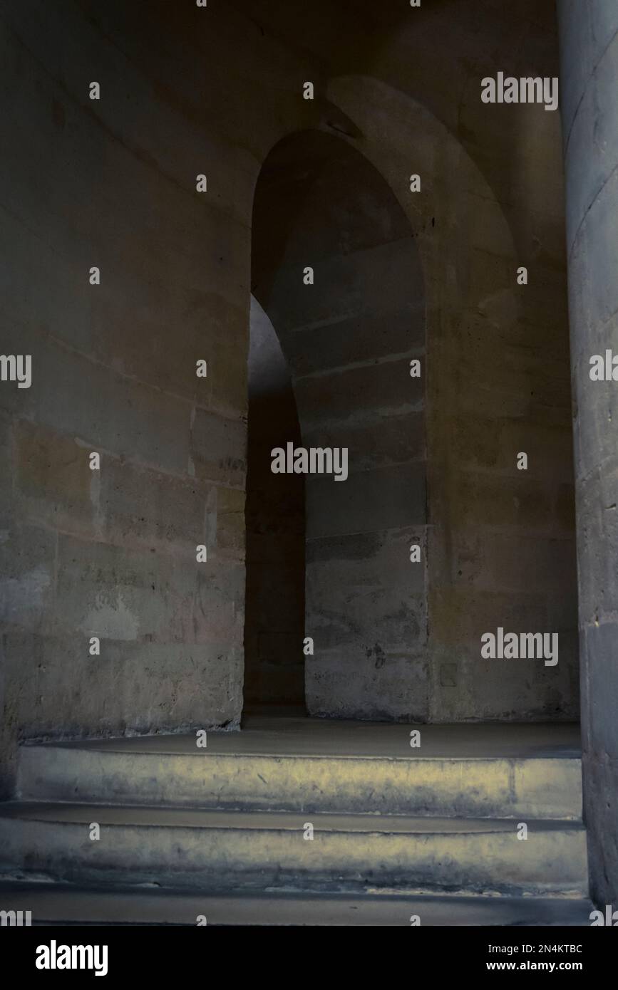 Stairs in the Crypt in the Panthéon, a Neoclassical monument that is ...
