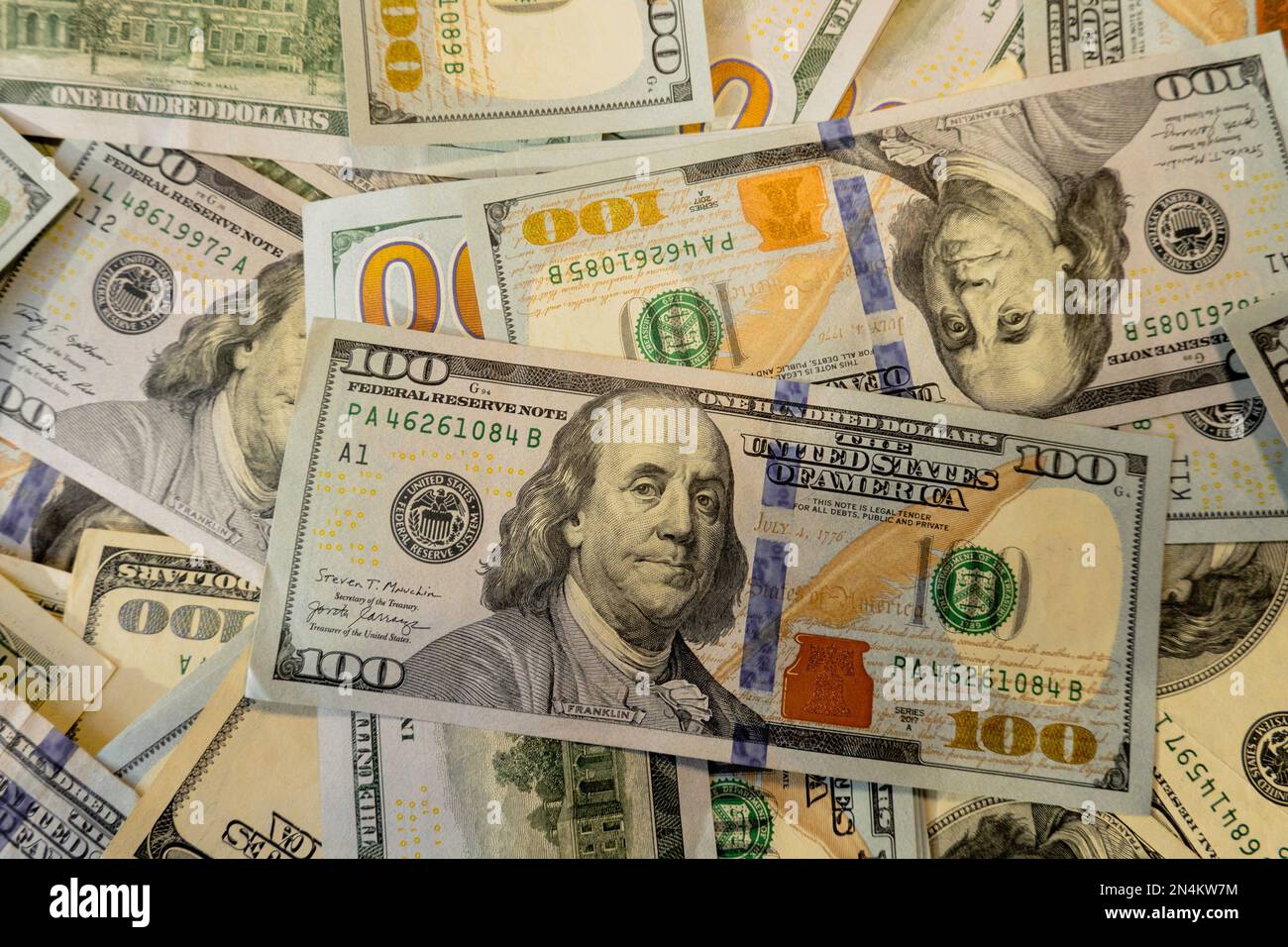 Benjamin Franklin is featured on the federal reserve bank note $100 ...