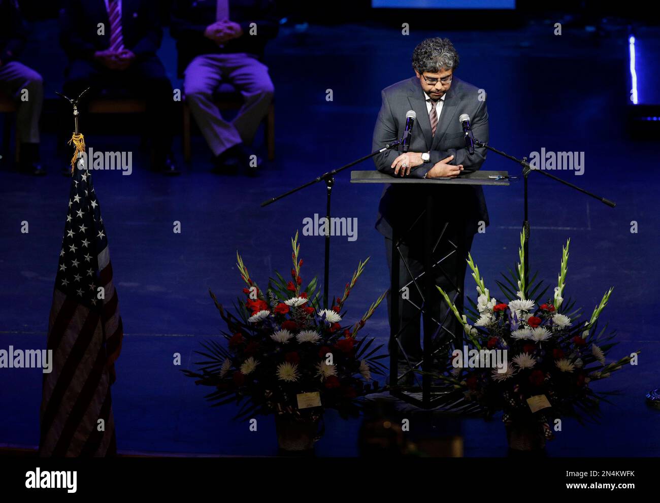 Asad Obaidi speaks at the funeral of his friend Las Vegas Metropolitan ...