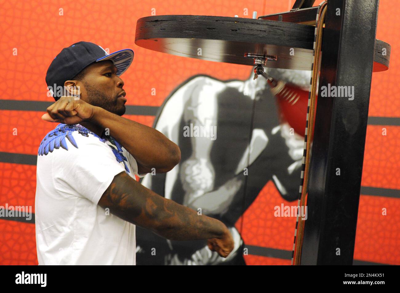 Curtis "50 Cent" Jackson appears to promote the World Boxing ...