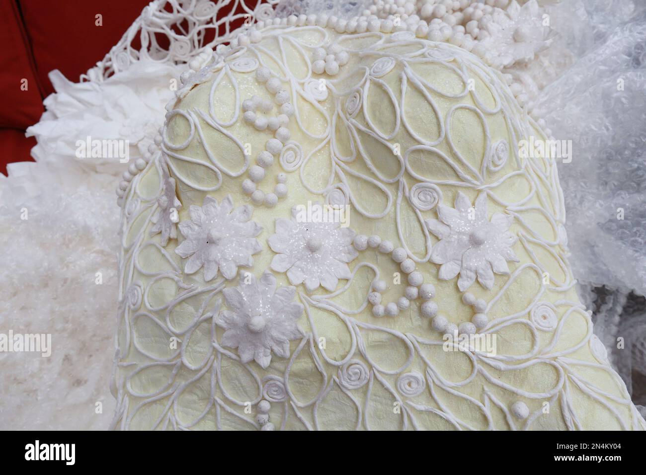 Stunning bridal creations made only of Charmin toilet paper, tape, glue ...