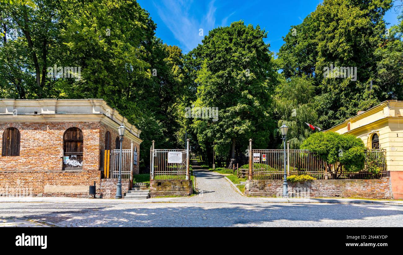 Pilica, Poland - July 25, 2022: Entrance of ruined renaissance and ...