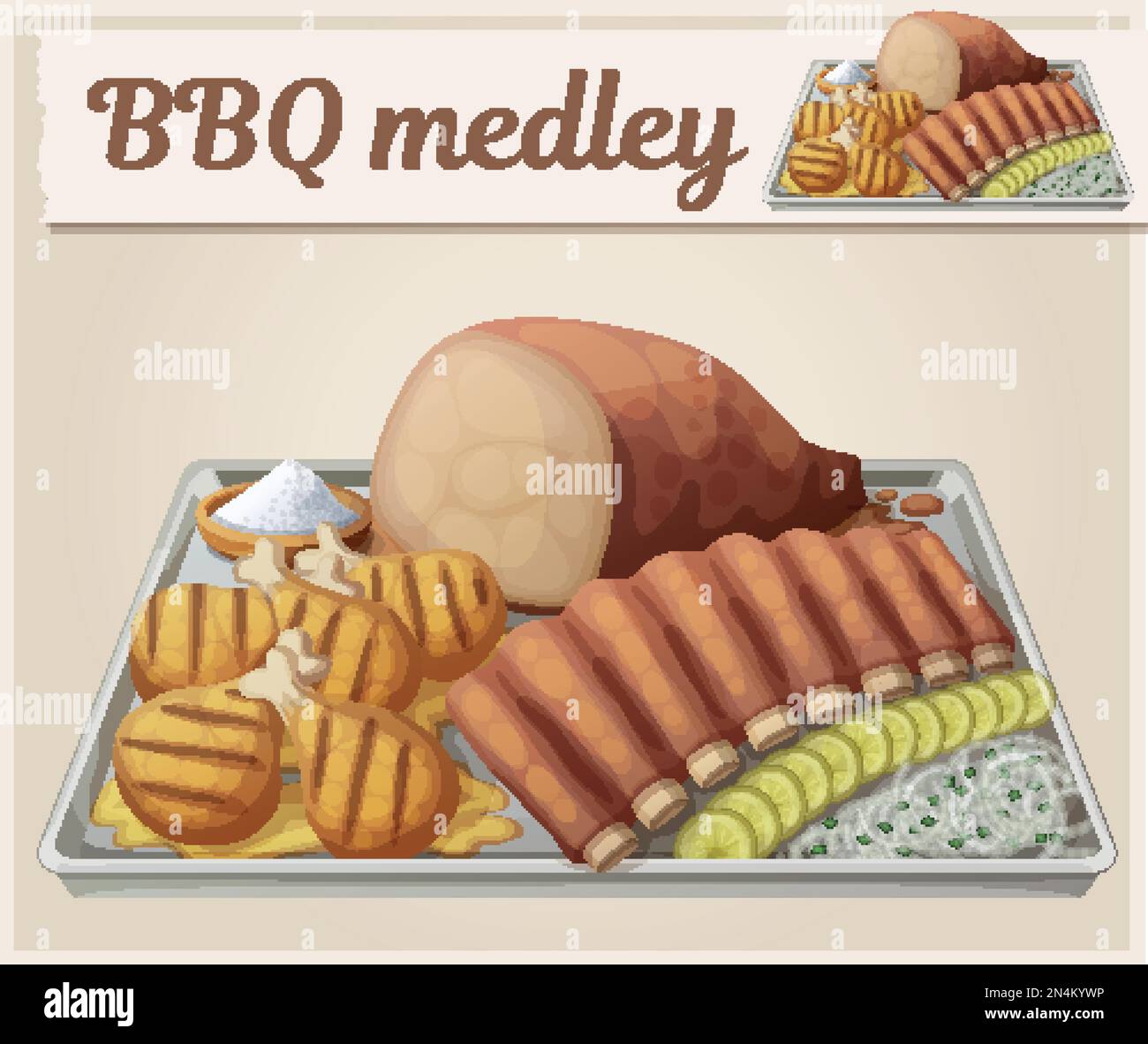 Barbecue ribs brisket food Stock Vector Images - Alamy