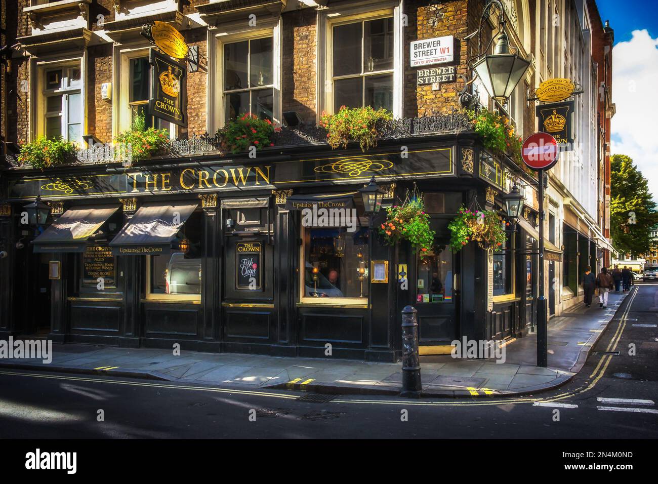 London, UK, Sept 2022, view of The Crown facade, a pub in Soho at the ...