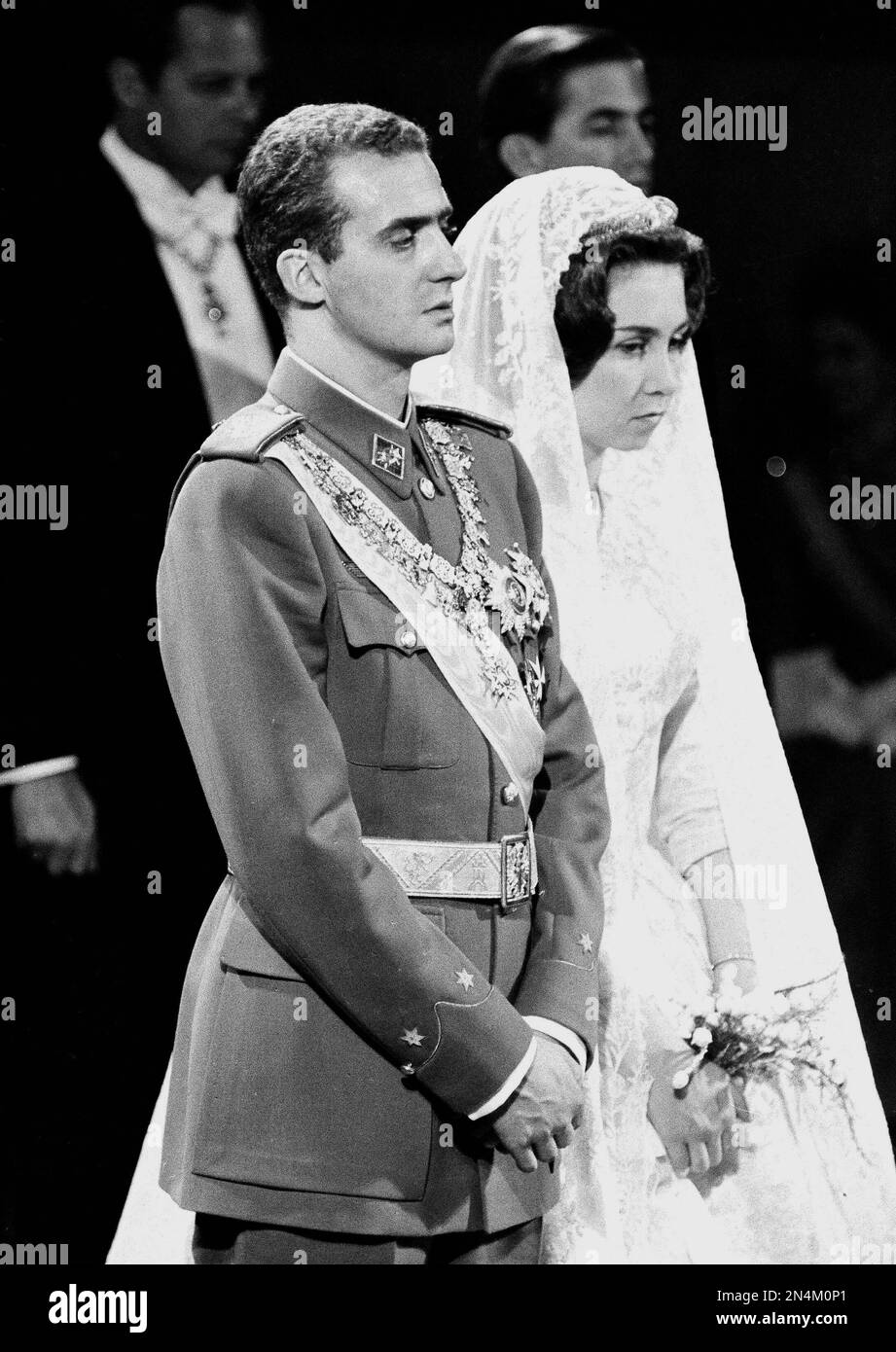 Prince Juan Carlos of Spain and his bride Princess Sophia of Greece ...