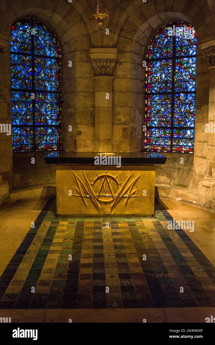 The crypt from 12th century in the, Basilica of Saint-Denis, Paris ...