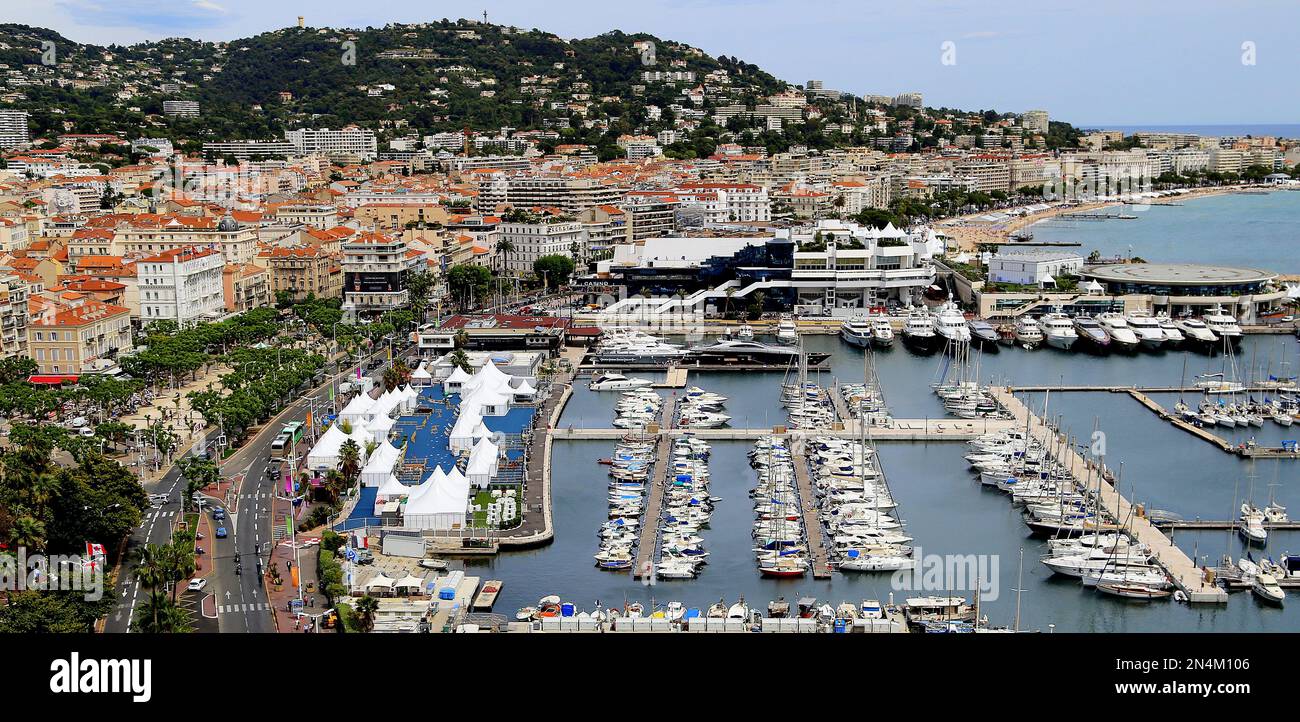 This picture taken May 11, 2014 shows the beachfront of Cannes as seen ...