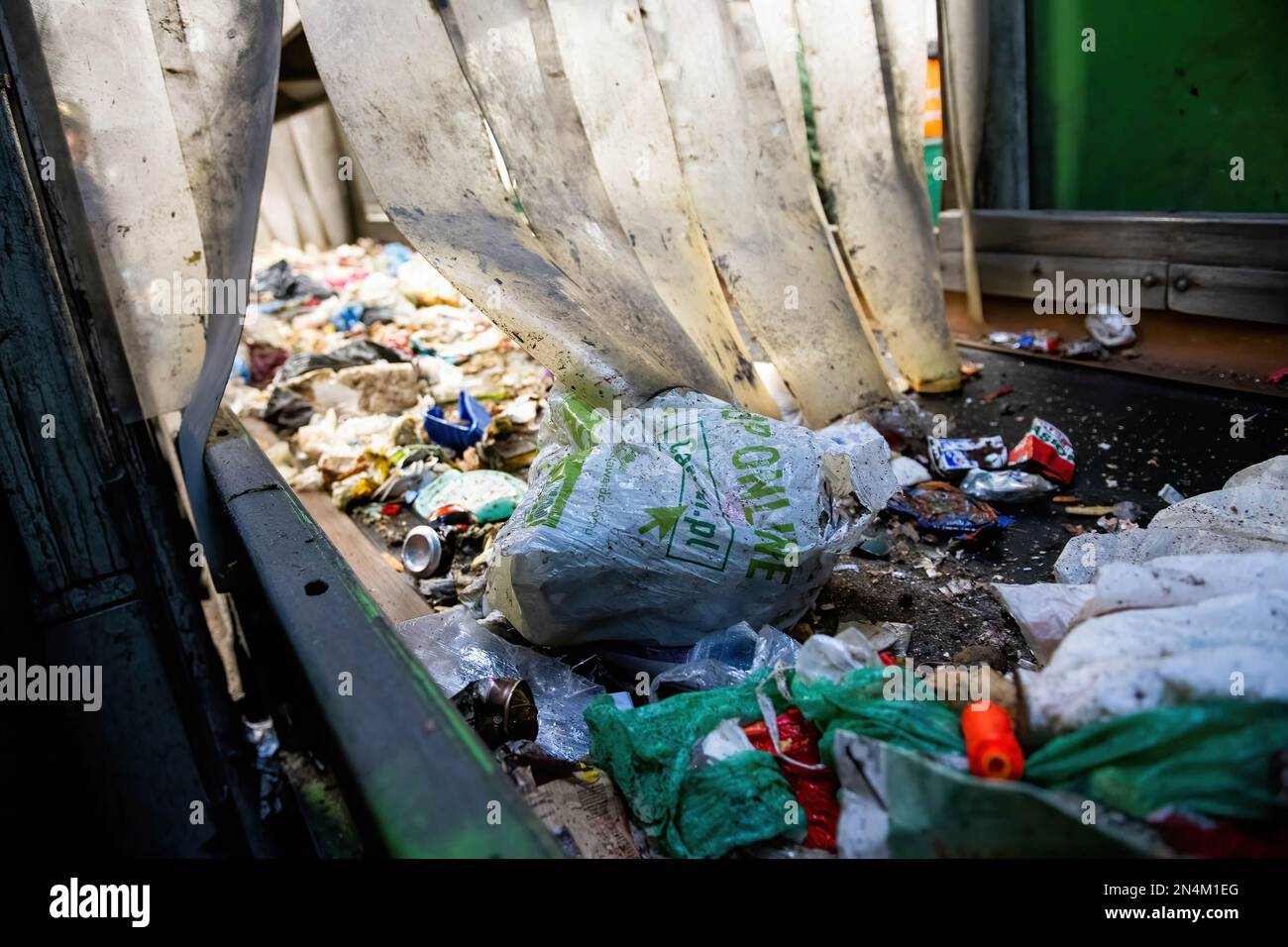 Gdansk, Poland. 8th Feb, 2023. Sorting line seen full of garbage in operation at the modernized ...