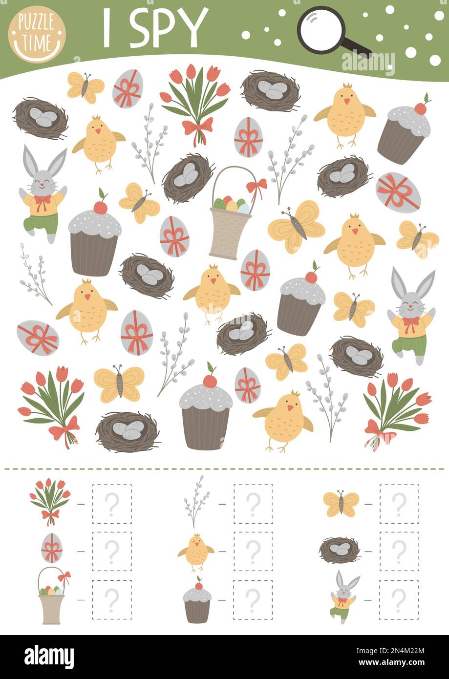 Easter I spy game for kids. Searching and counting activity for ...
