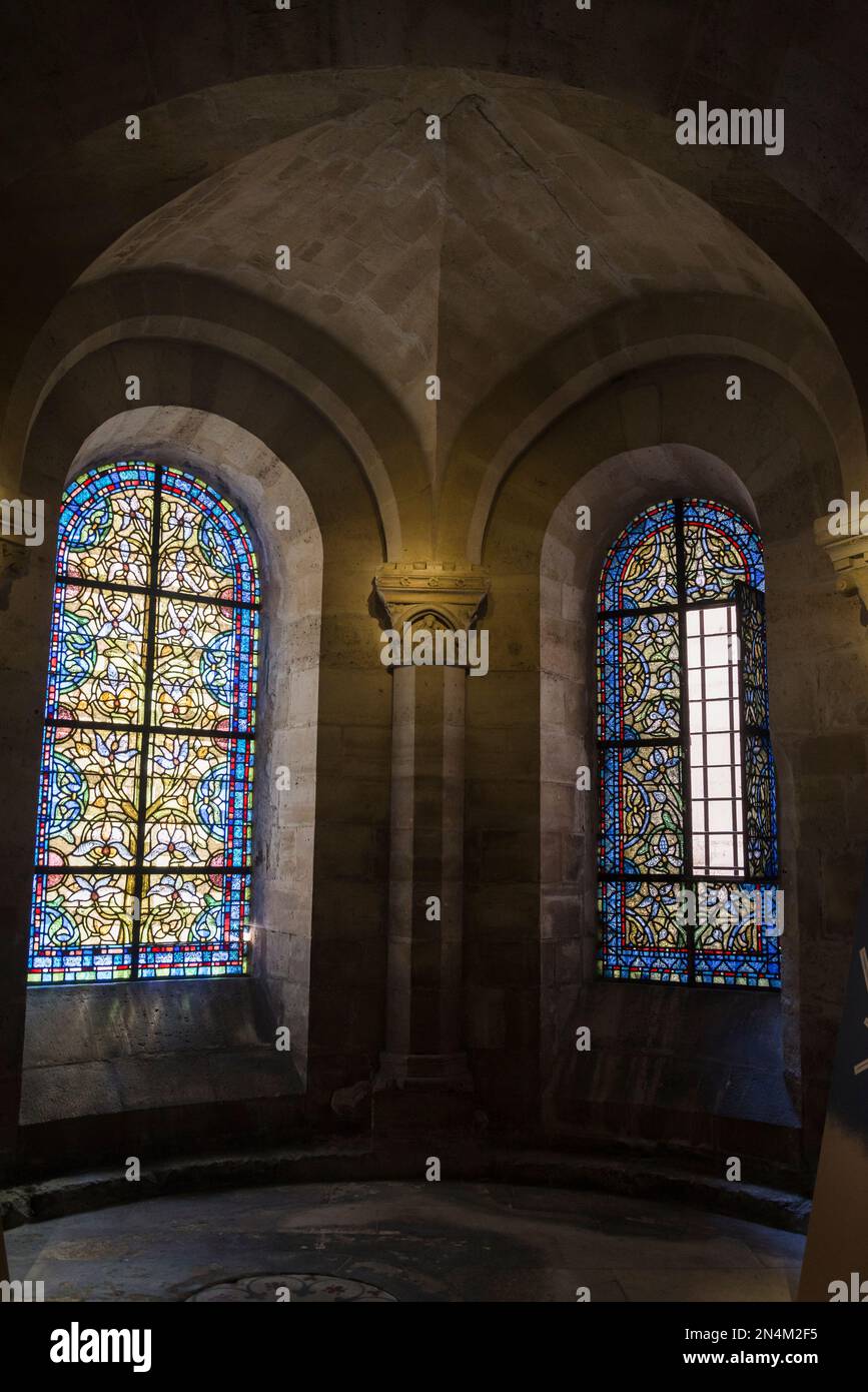 The crypt from 12th century in the, Basilica of Saint-Denis, Paris ...