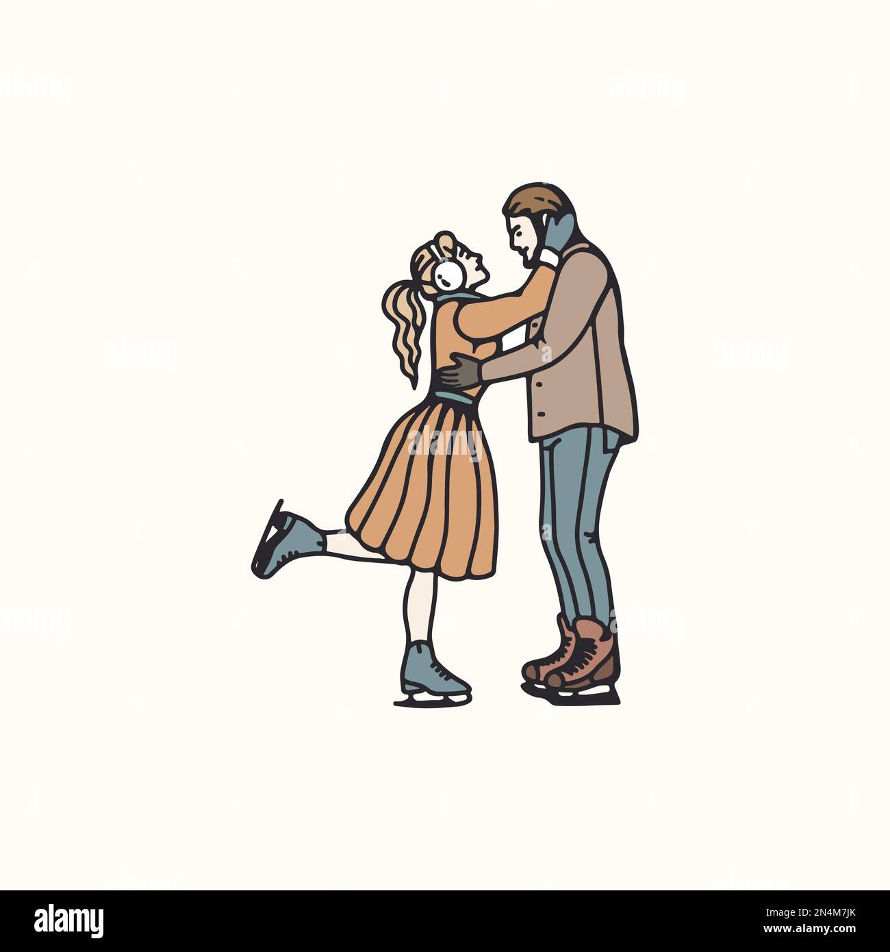 Ice skating vector illustration Stock Vector Image & Art - Alamy