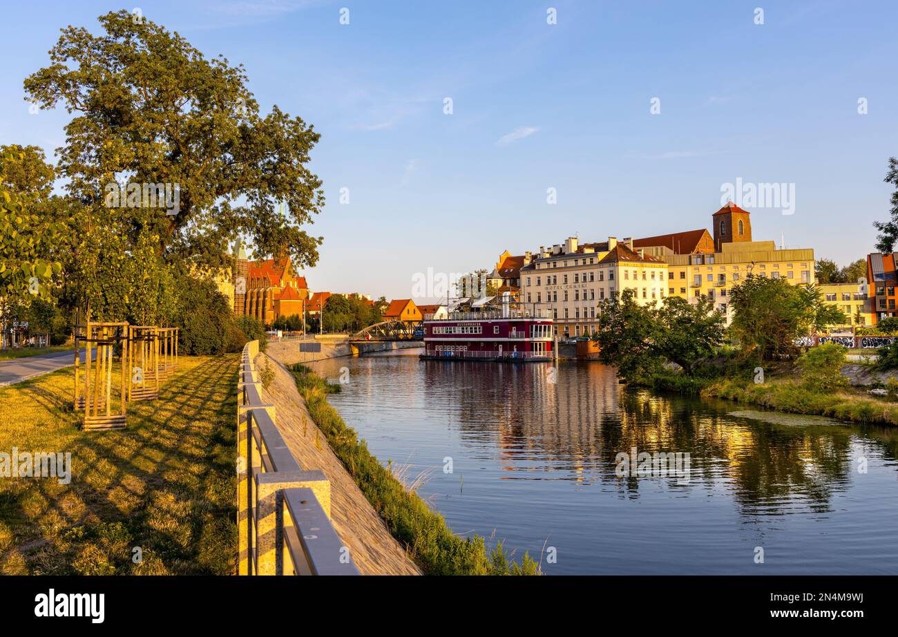 Wroclaw, Poland - July 19, 2022: Panoramic view of Ostrow Tumski Island ...