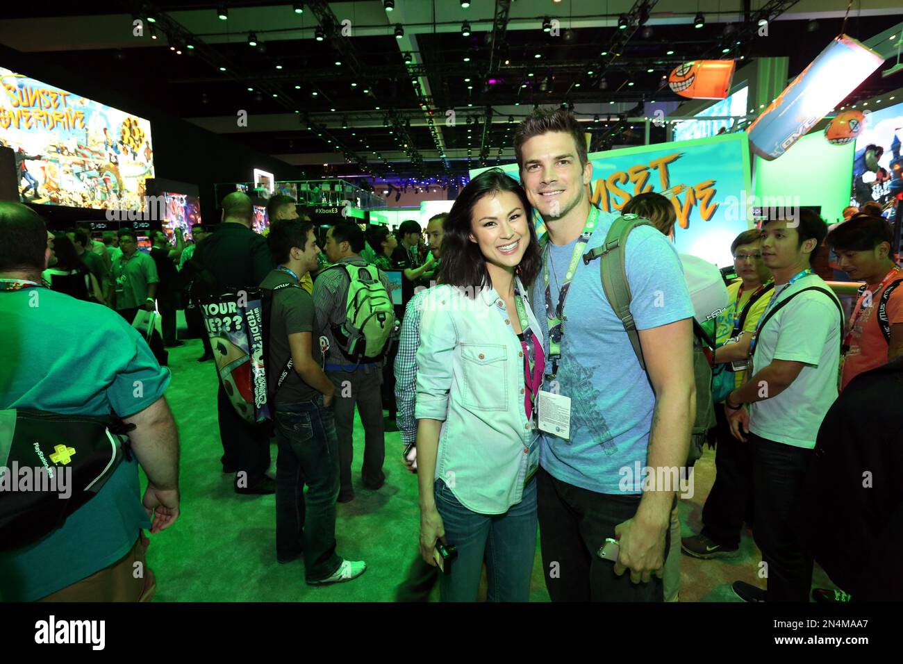 Rick Malambri, right, and his wife Lisa Mae interact with newly ...