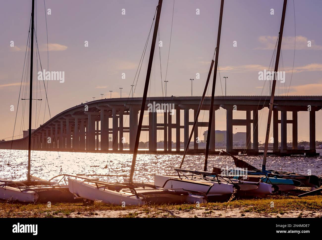 The Biloxi Bay Bridge is pictured from Front Beach, Dec. 28, 2022, in ...