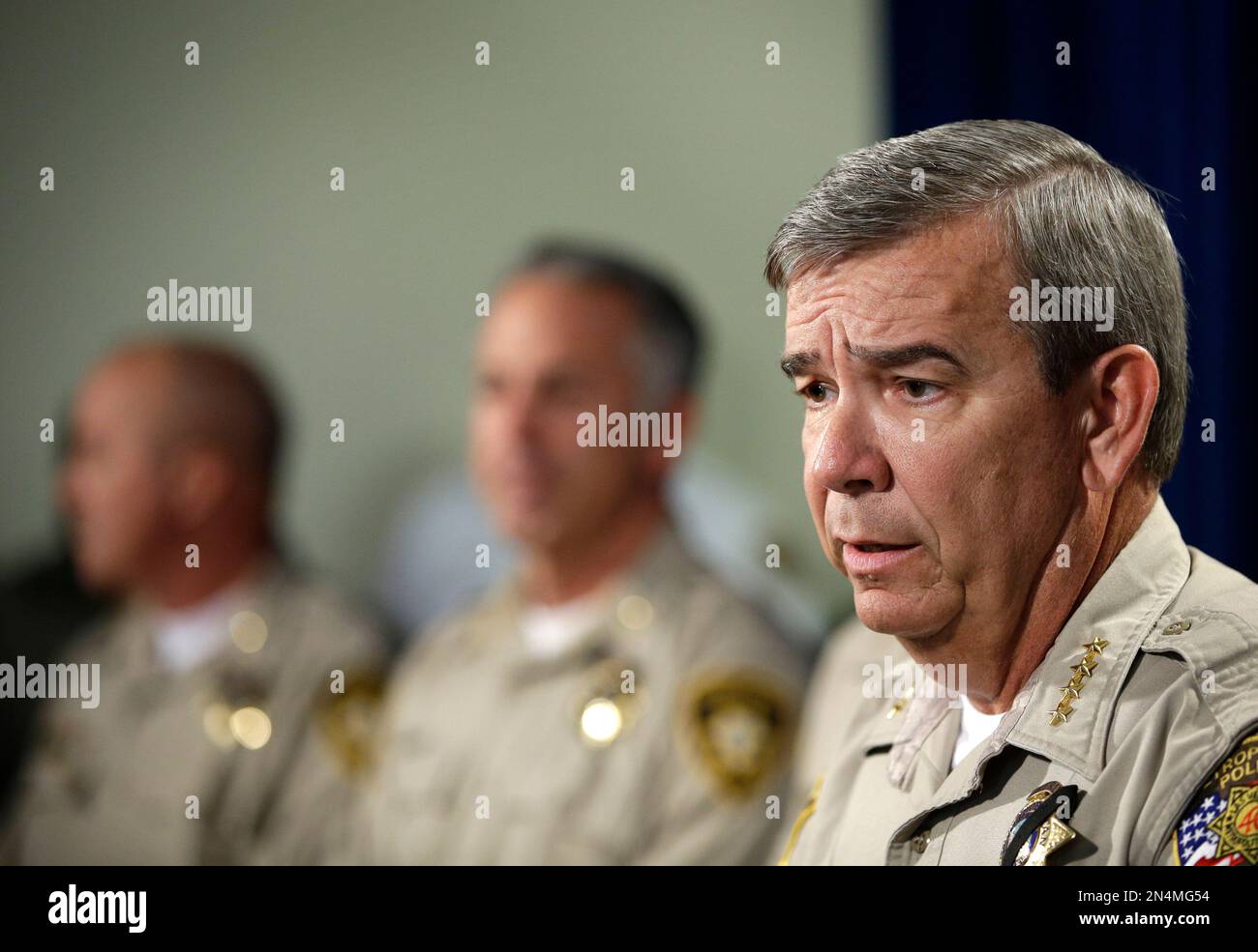 Las Vegas Sheriff Doug Gillespie speaks during a news conference ...