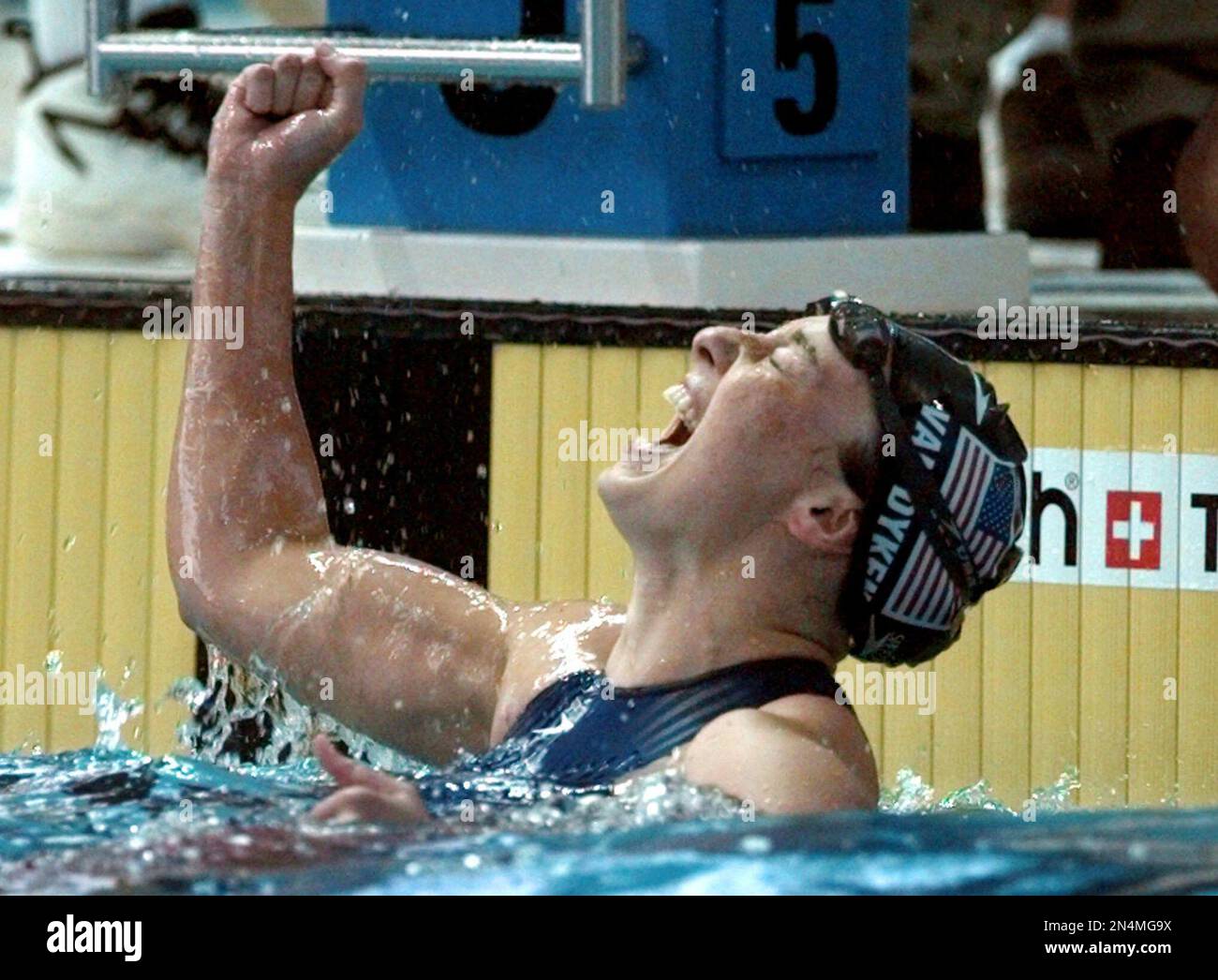 FILE - In this July 26, 1996 file photo, Amy Van Dyken of the United ...