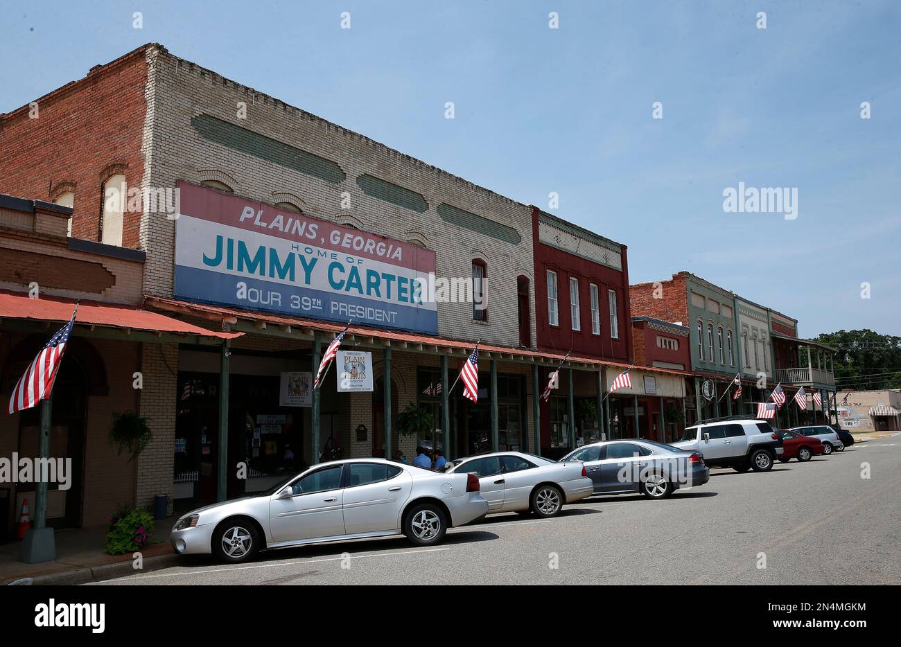 Downtown Plains, Ga, is shown Sunday, June 8, 2014. Plains is the home ...