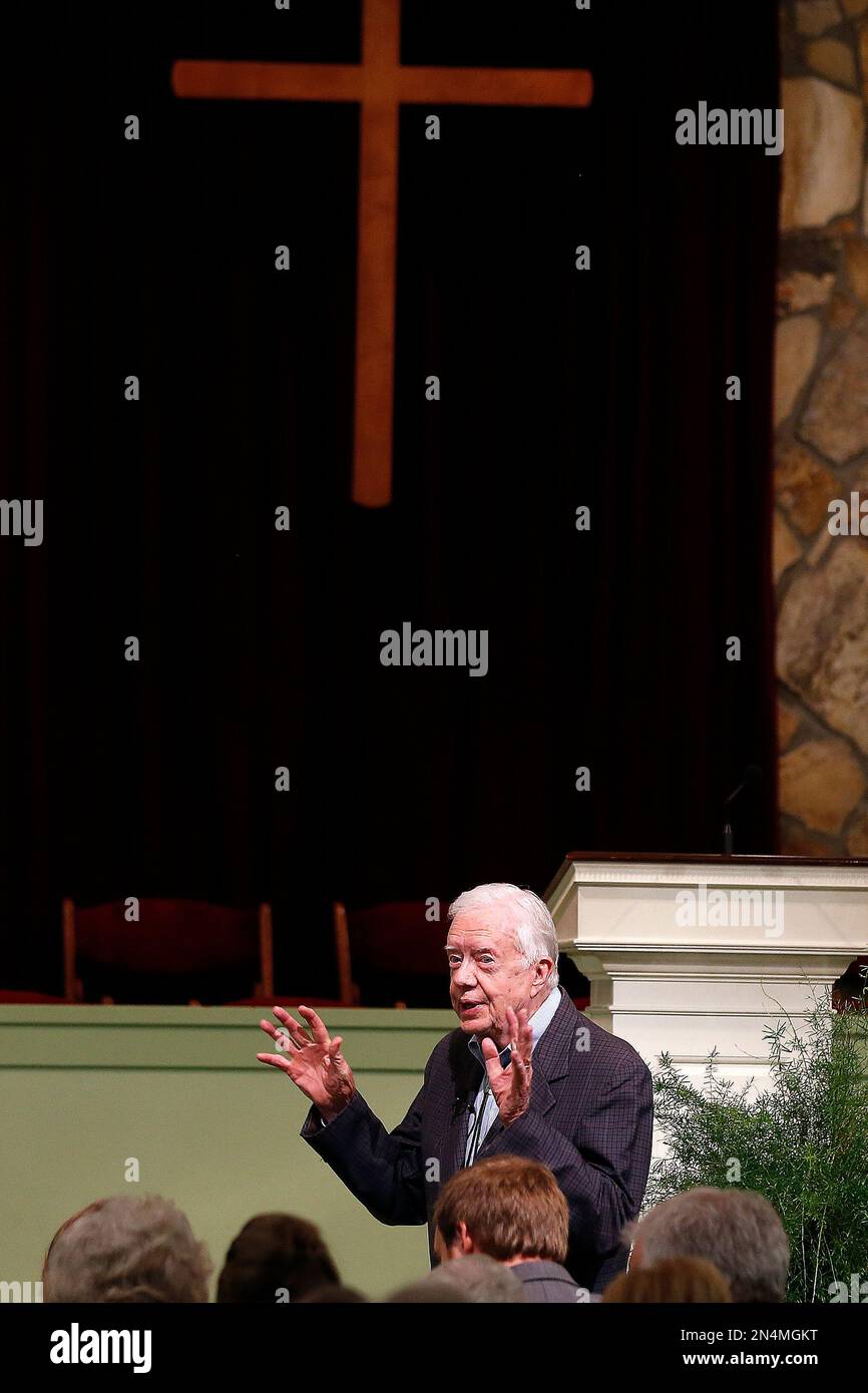 Former President Jimmy Carter teaches sunday school at Maranatha ...