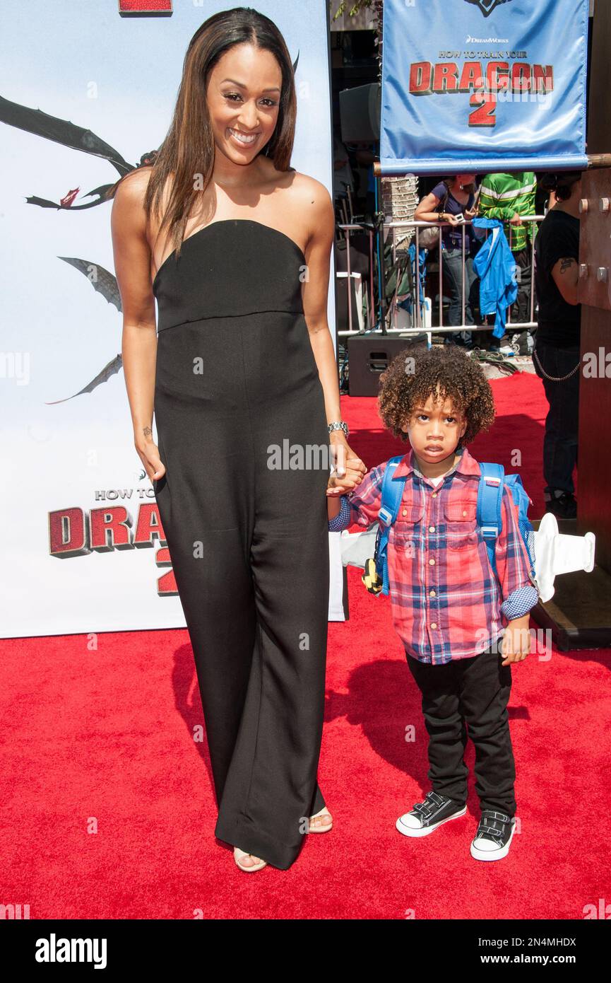 Tia Mowry arrives at the LA Premiere of "How To Train Your Dragon 2 ...