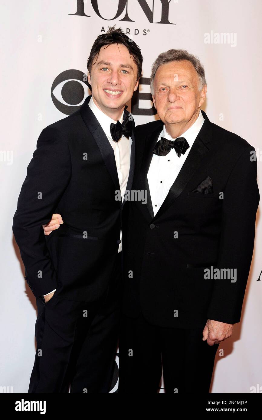 Zach Braff and Harold Irwin Braff arrives at the 68th annual Tony ...