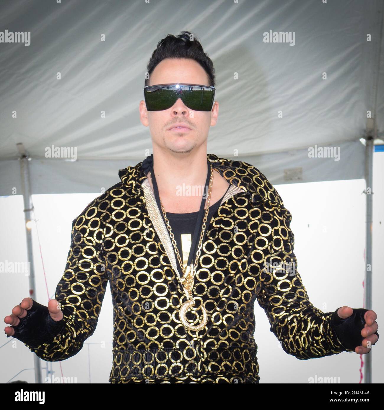 Luke Steele, lead vocalist of Empire of the Sun, poses for a photo ...