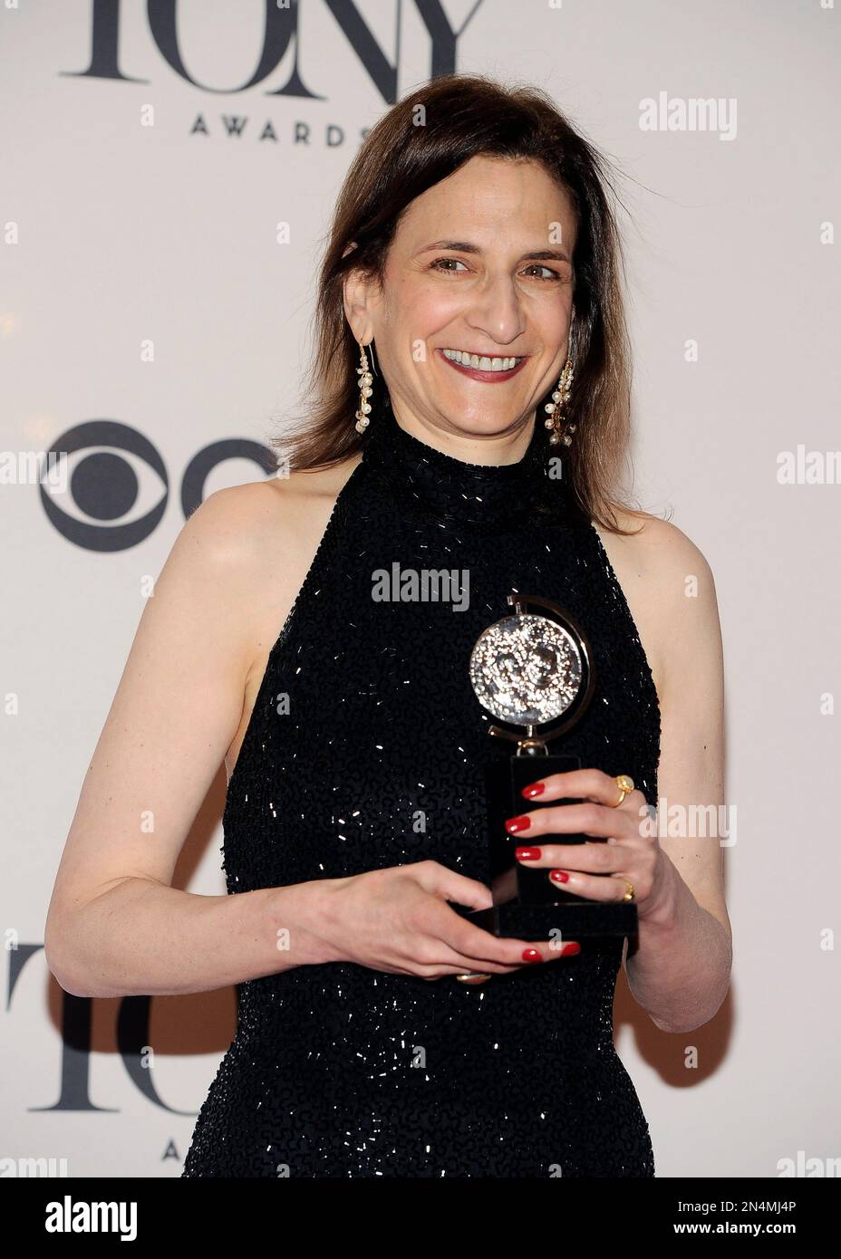 Natasha Katz poses with her award for best lighting design of a play ...