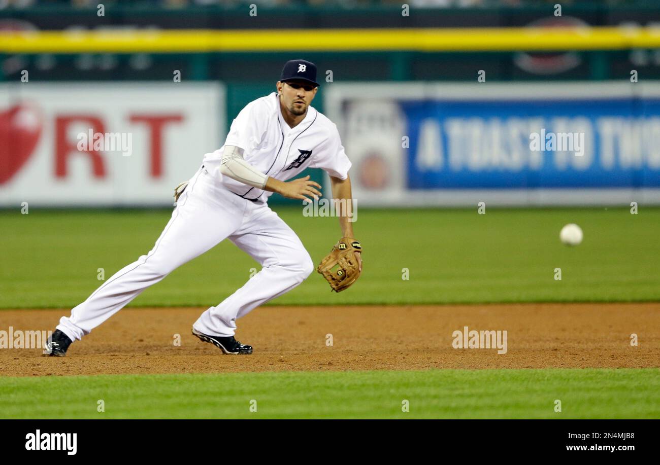 Detroit Tigers third baseman Nick Castellanos catches the grounder hit ...