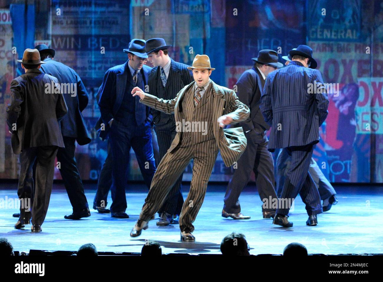 The cast of 'Bullets Over Broadway' performs on stage at the 68th ...