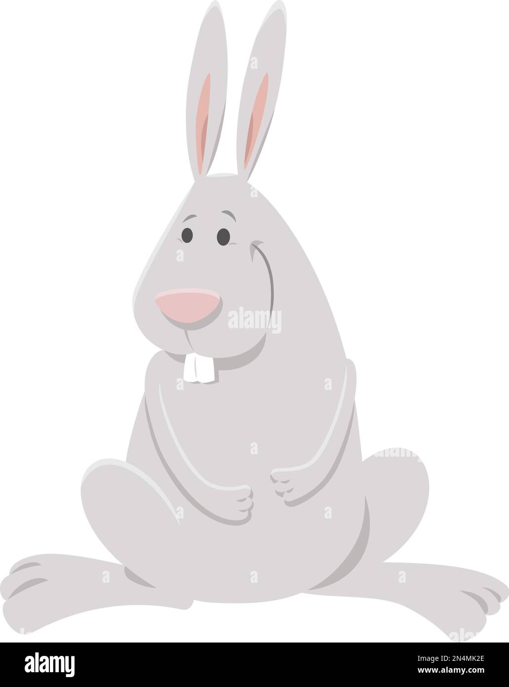 Cartoon illustration of happy white rabbit comic animal character Stock ...