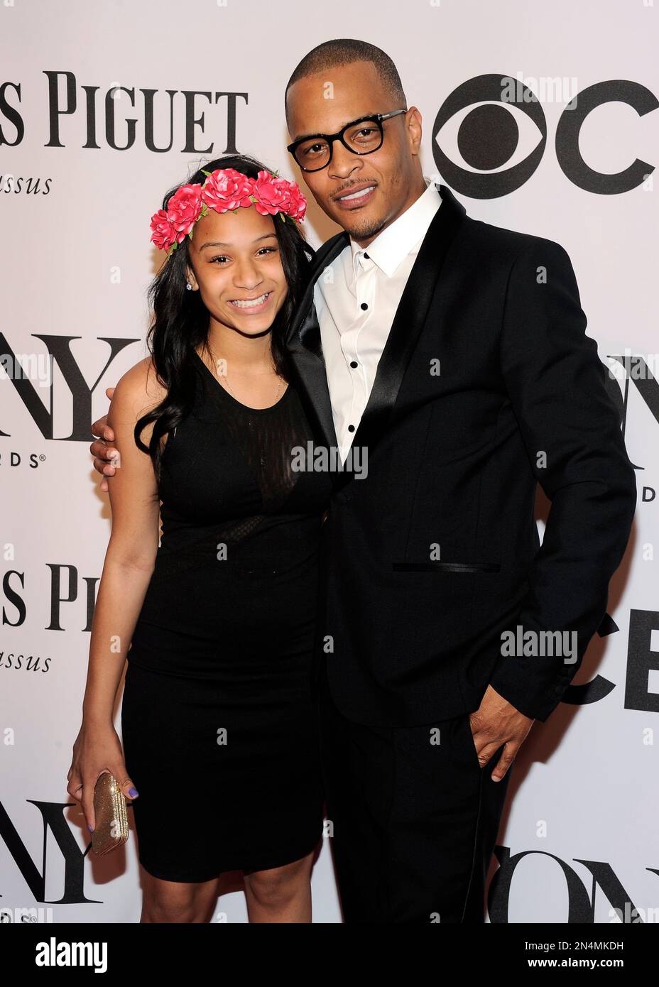Deyjah Imani Harris, left, and T.I. arrive at the 68th annual Tony ...