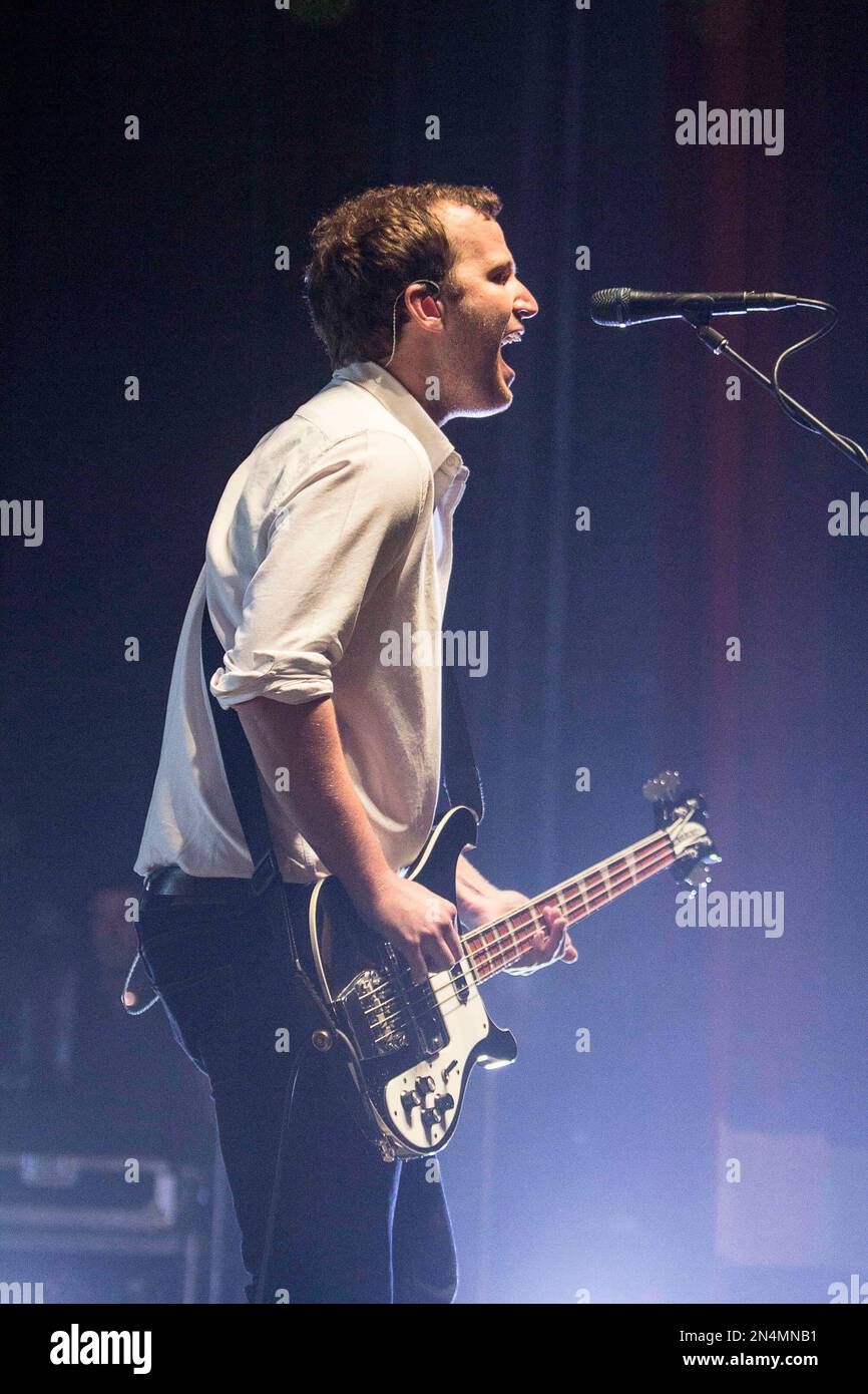 Chris Baio with Vampire Weekend performing at The Fox Theater on Monday ...