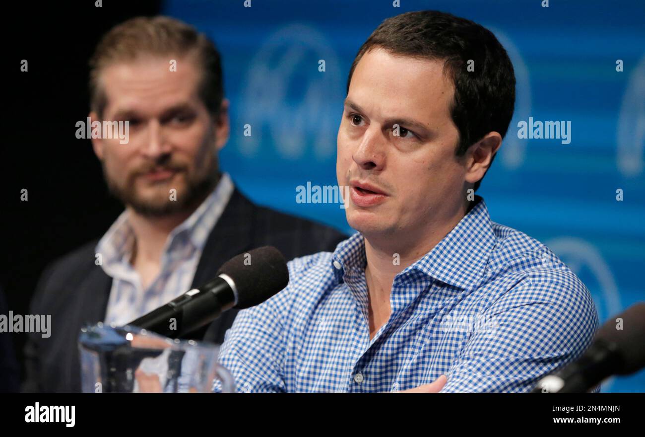 Bryan Fuller, left, and David Alpert speak on stage at the Produced By ...