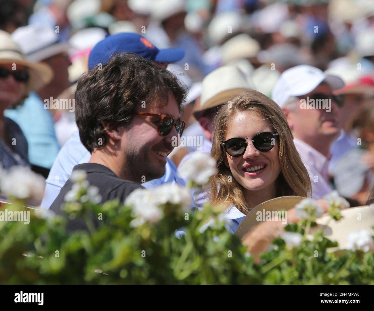 Antoine Arnault and Natalia Vodianova watch Serbia's Novak Djokovic ...