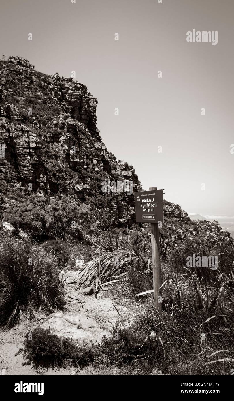 Table Mountain National Park green road information board in Cape Town ...