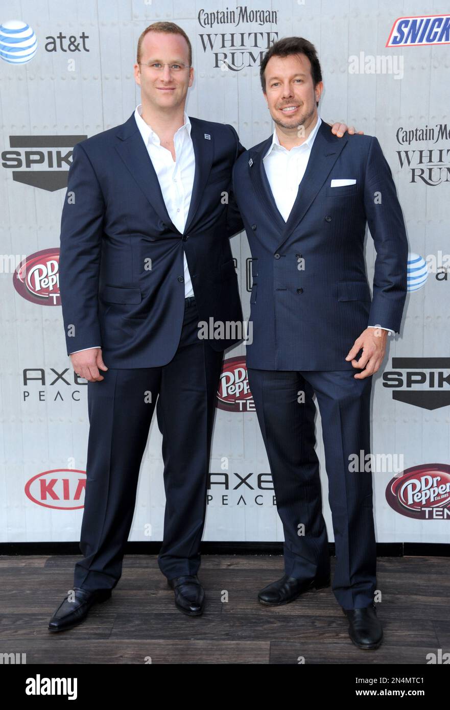 Pierre Andurand, left, and Scott Rudmann arrive at the Guys Choice ...