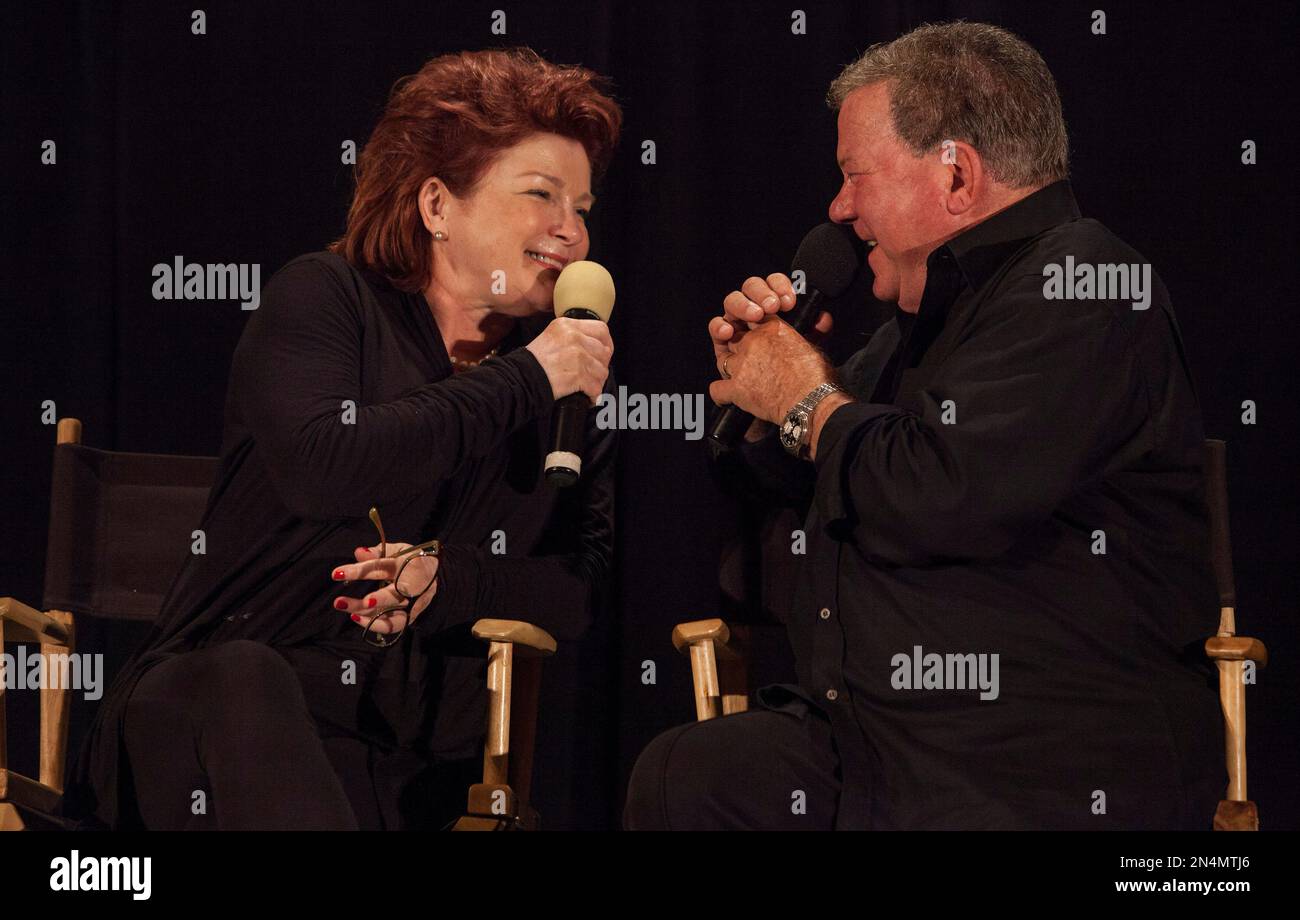 From left to right, actors Kate Mulgrew and William Shatner during at ...