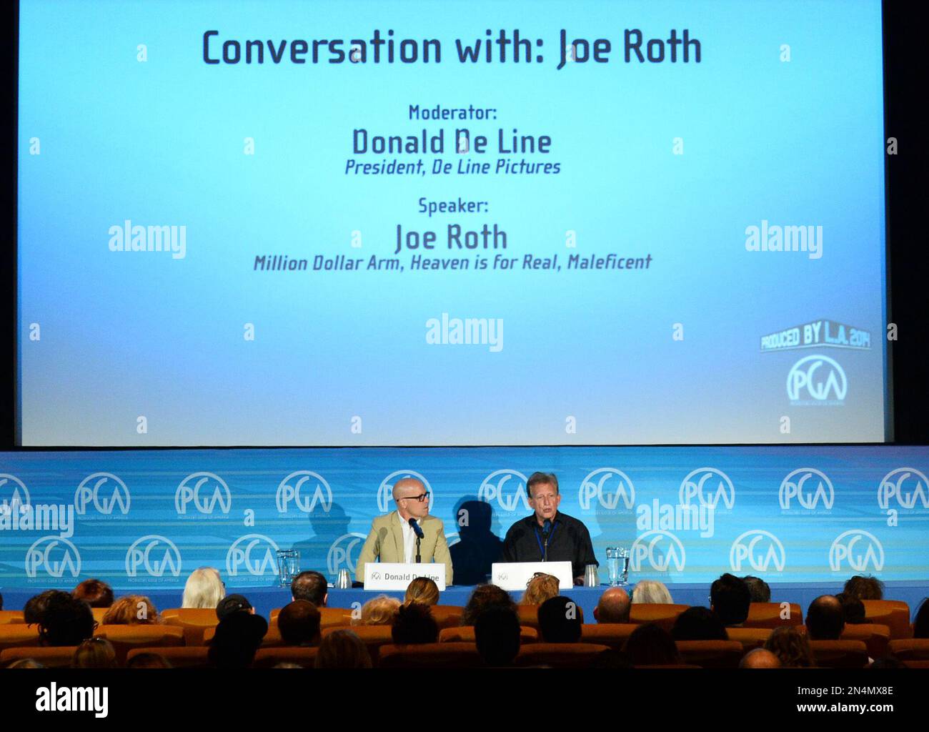 Donald De Line, left, and Joe Roth are seen during the Conversation ...